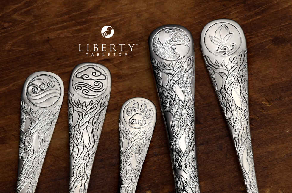 Liberty Tabletop Earth Pattern Flatware USA Made | BuyDirectUSA